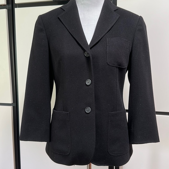 jaeger | Jackets & Coats | Jaeger Classic Black Wool Blazer Mid Length ...